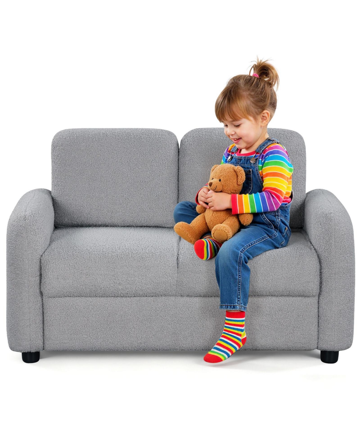 Click here for Slickblue 2-Seat Kids Sofa with Plush Teddy Fleece... prices