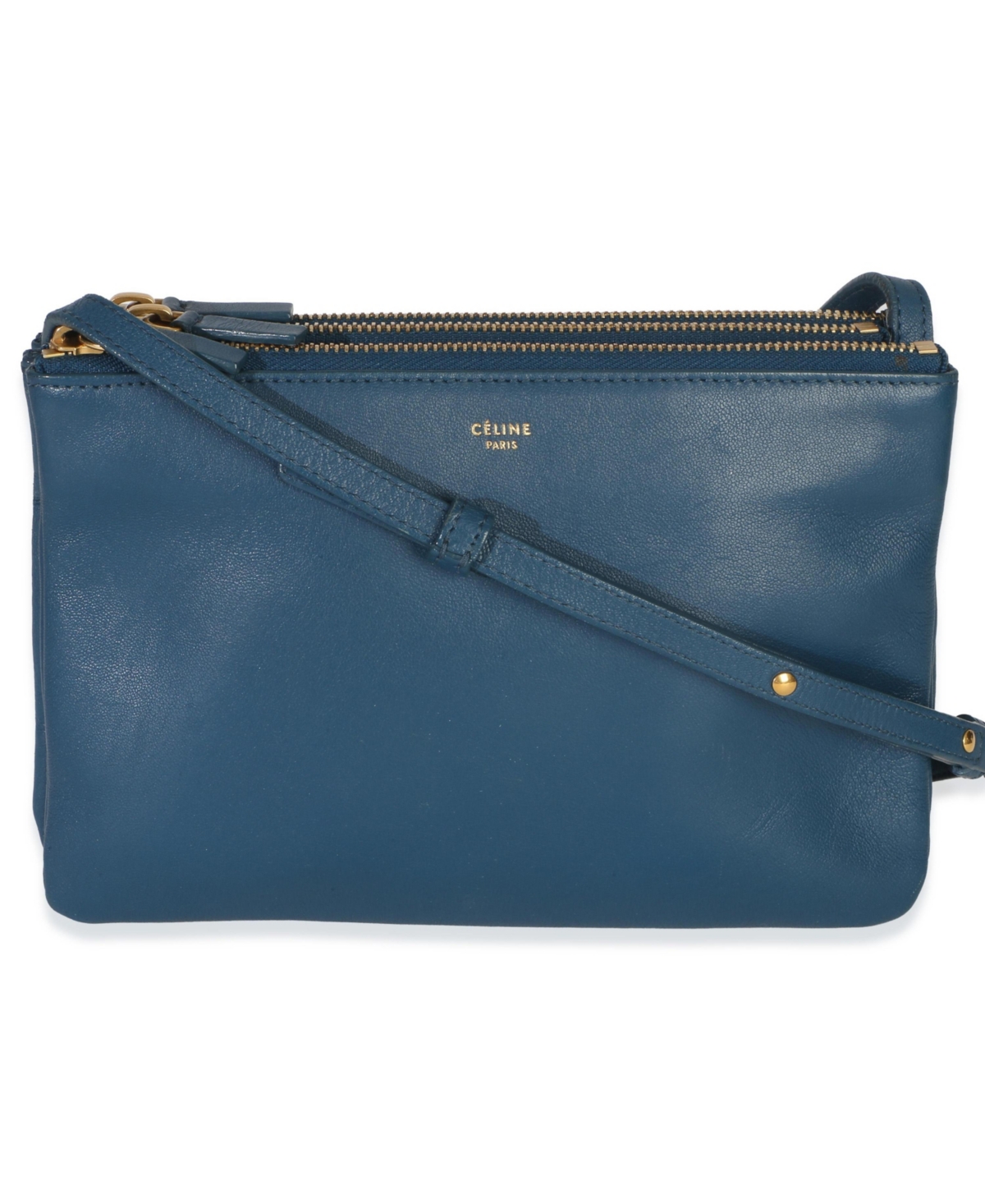 Click here for Pre-Owned Celine Blue Lambskin Small Trio Crossbod... prices