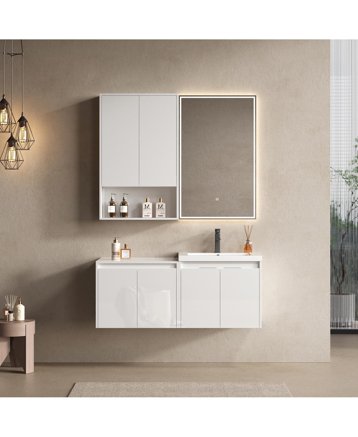 Click here for Sillysis 47 Inch Modern Wall Mounted Bathroom Vani... prices