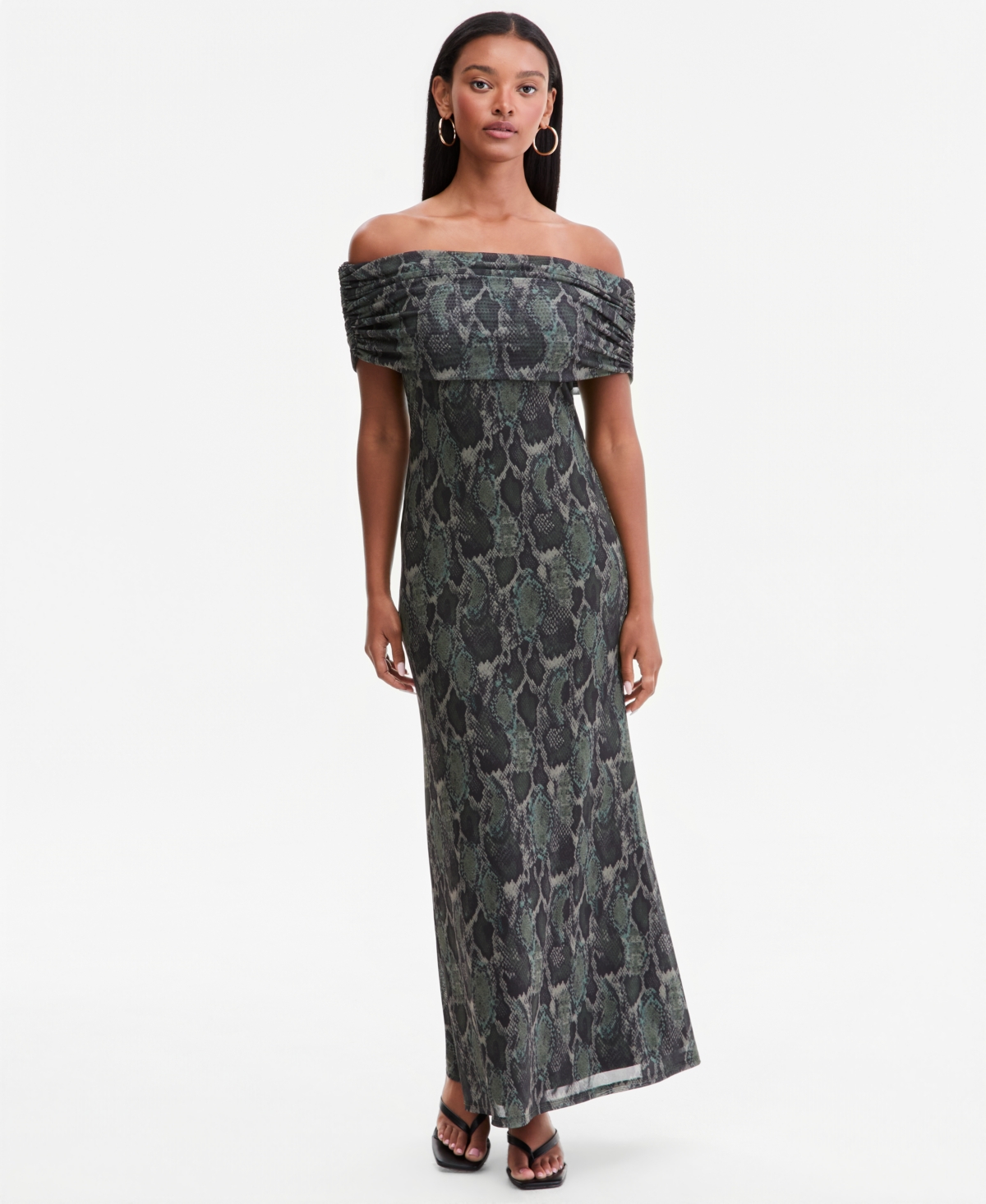 Click here for Bar Iii Womens Off-The-Shoulder Maxi Dress  Macys... prices