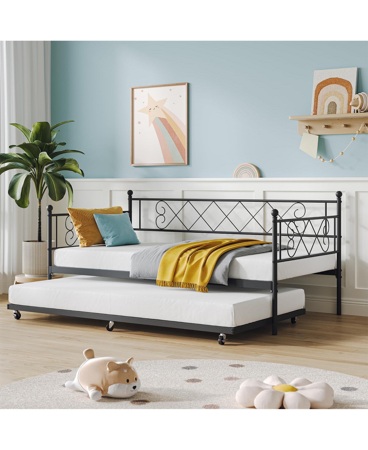 Click here for gaomon Daybed with Pull-Out Trundle  Steel Slats S... prices