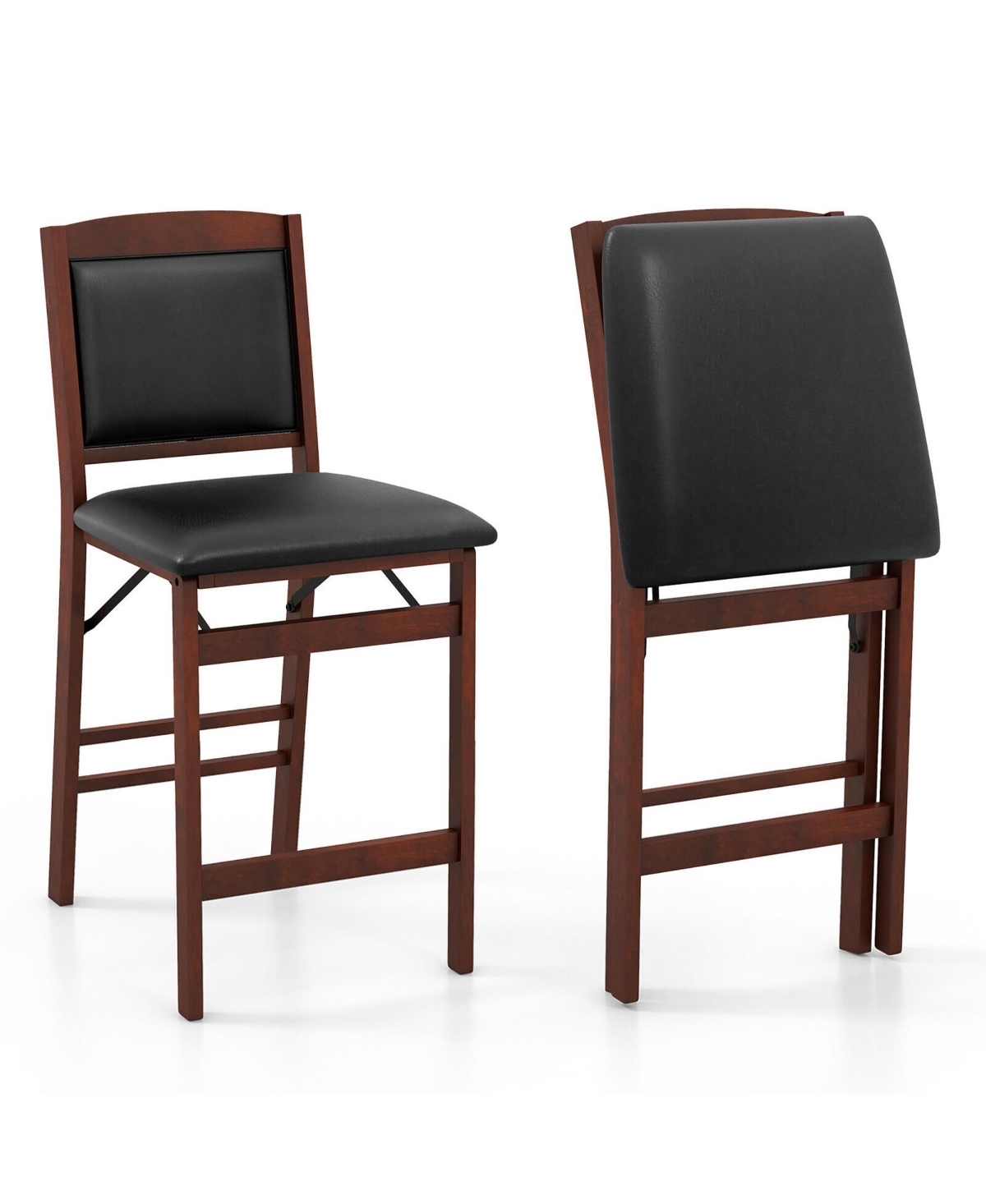 Click here for Gymax Set of 2 Counter Height Chairs with Rubber W... prices