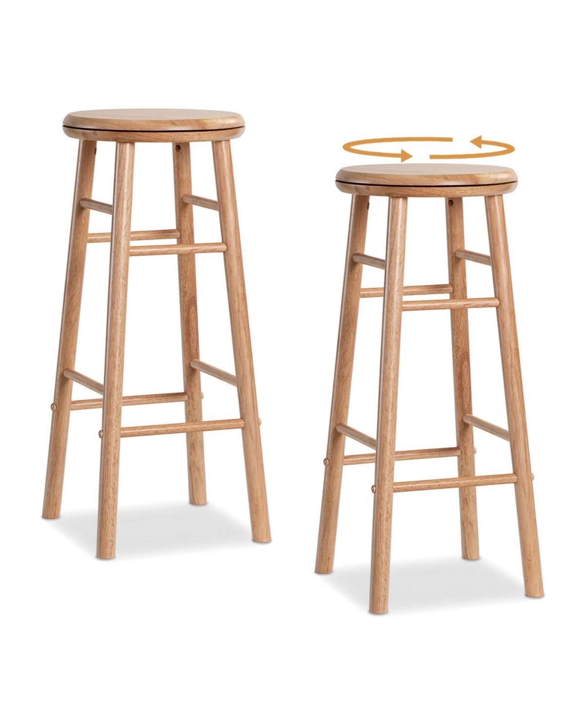 Click here for Gymax Set of 2 29 Swivel Bar Stools with Backless... prices