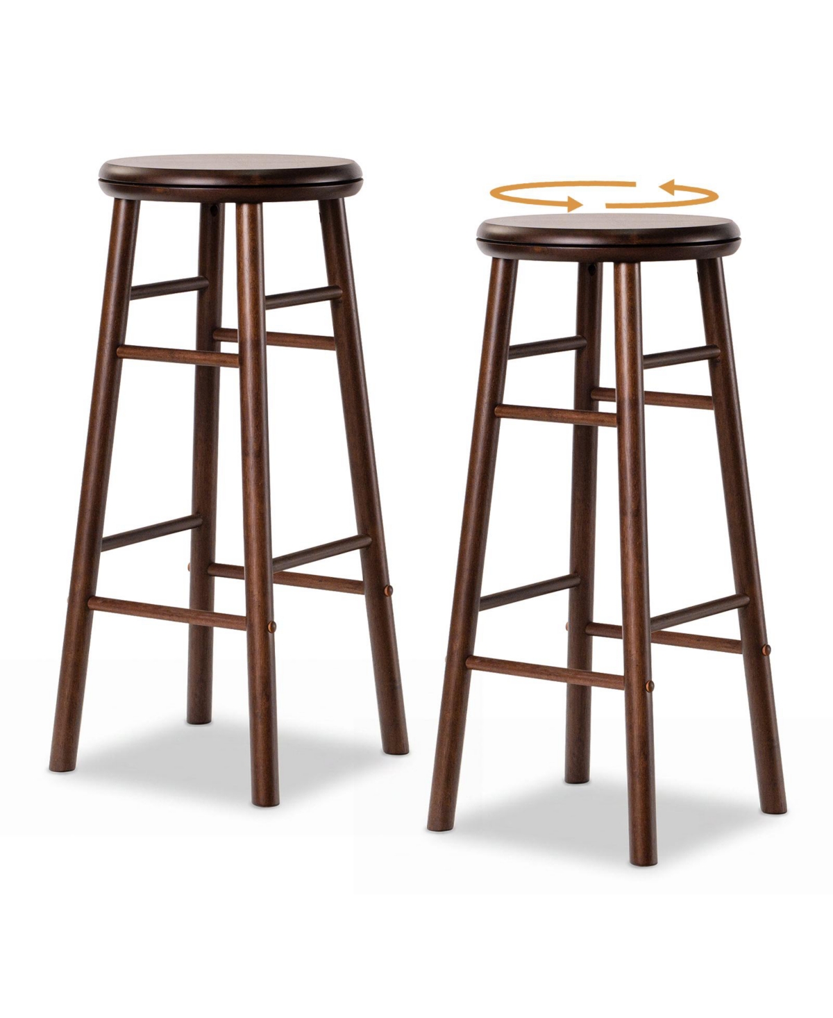 Click here for Gymax Set of 2 29 Swivel Bar Stools with Backless... prices