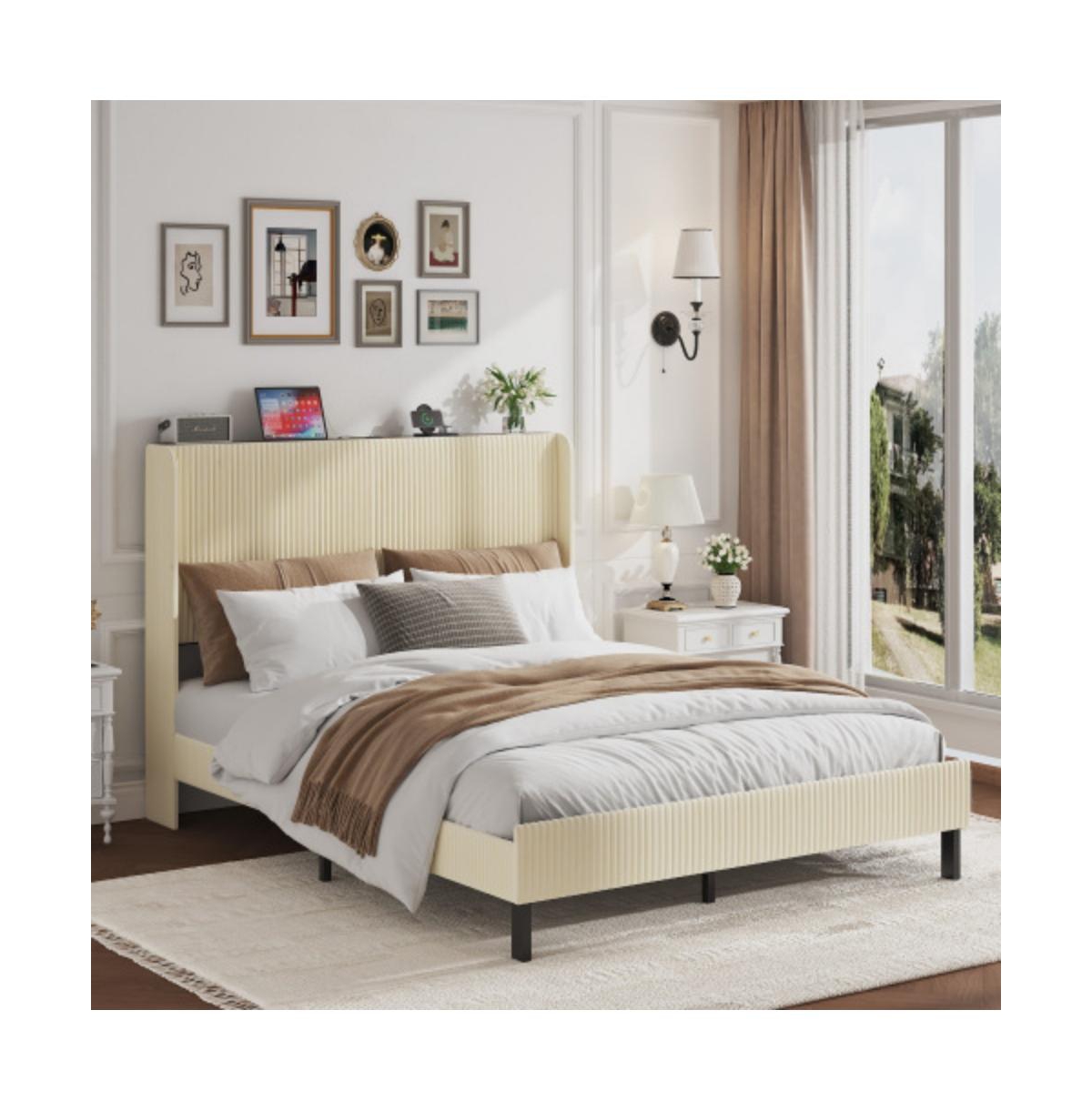 Click here for Lucky One Queen Size Metal Platform Bed Frame with... prices
