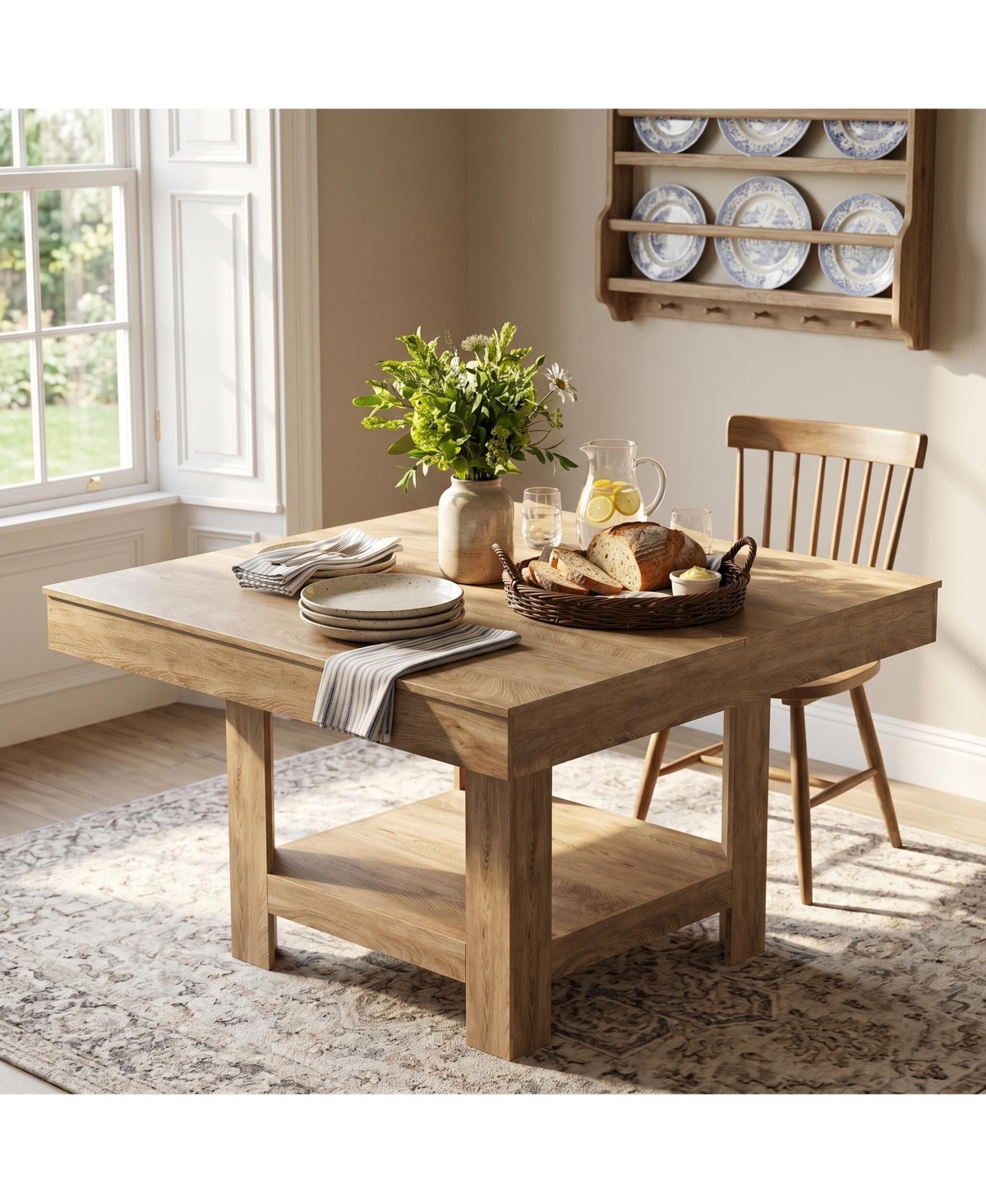 Click here for homfan Square 47.2 Inch Dining Table for 4 to 6  2... prices