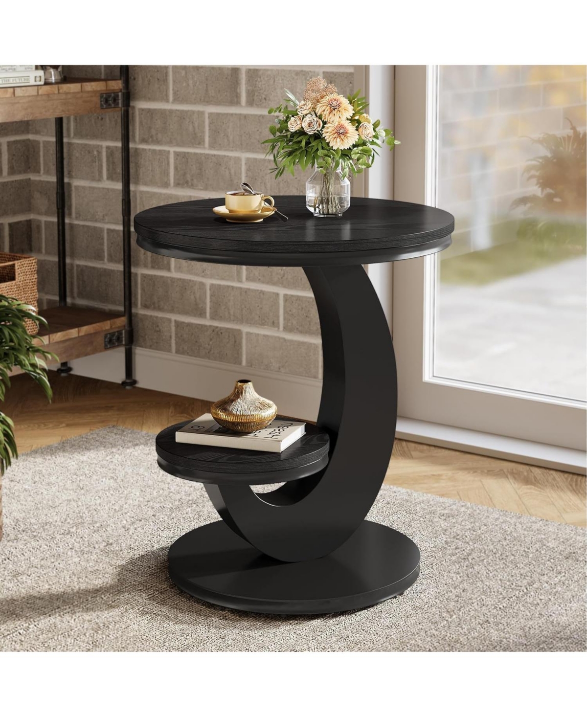 Click here for Tribesigns Round End Table  2 Tiers Side Table wit... prices