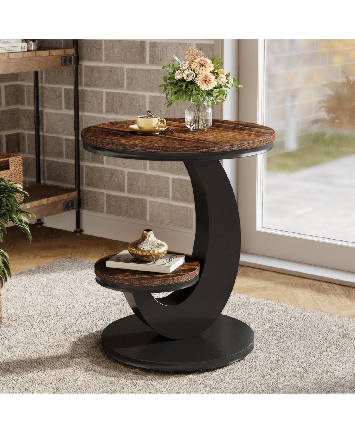 Click here for Tribesigns Round End Table  2 Tiers Side Table wit... prices