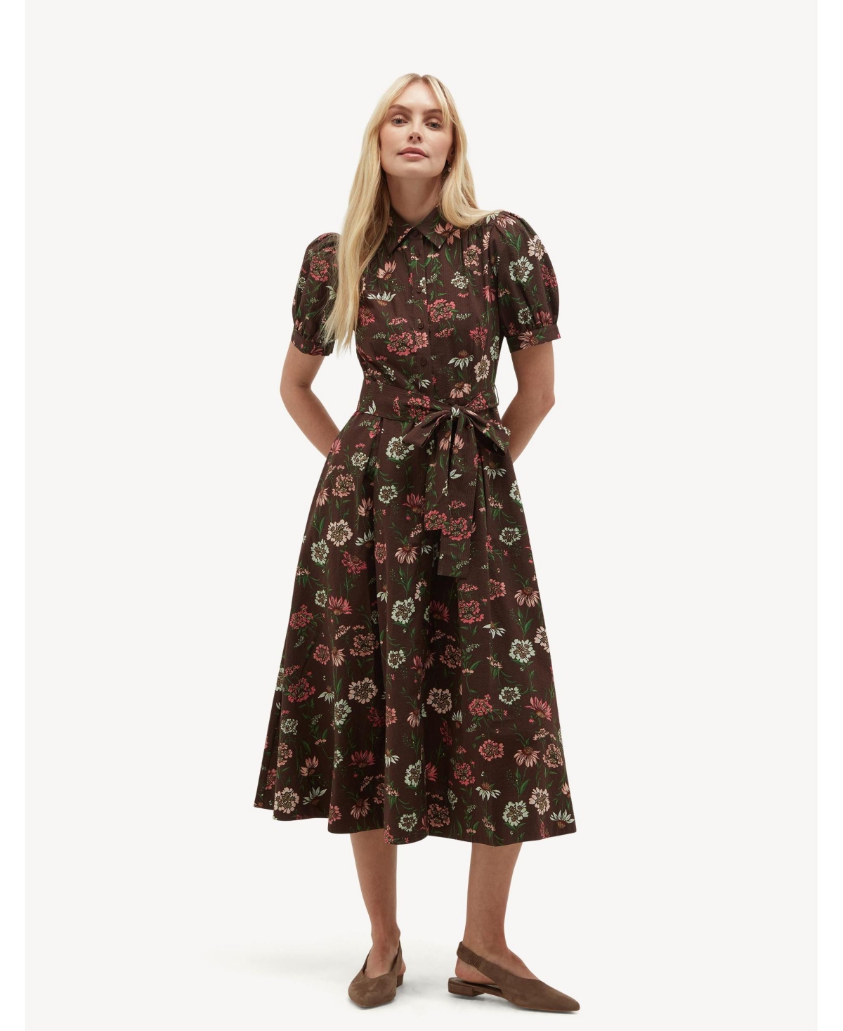 Click here for Hobbs London Womens Carly Fit Flare Midi Dress - B... prices