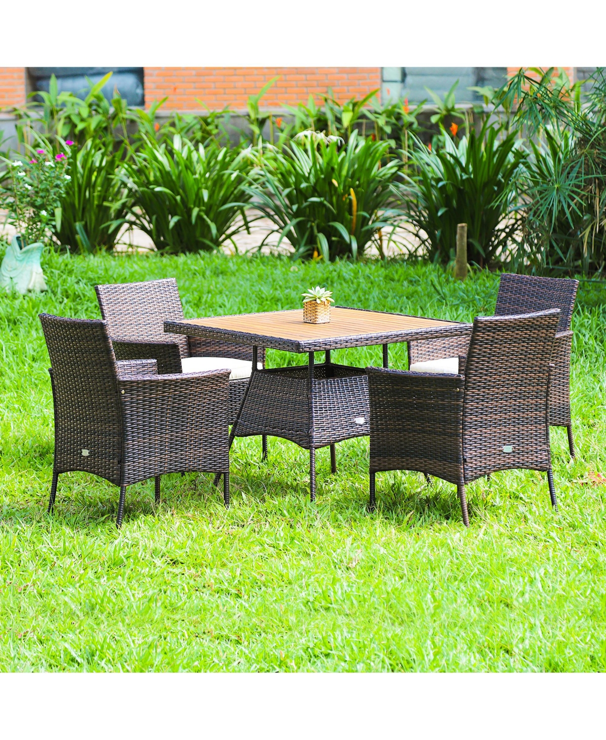 Click here for Costway 5Pieces Patio Rattan Dining Furniture Set... prices