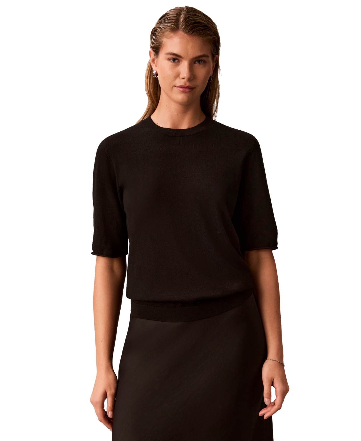 Click here for Calvin Klein Petite Short-Sleeve Crewneck Sweater... prices