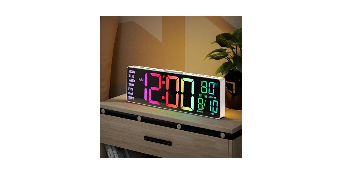 Click here for Jall 10.5 Inch Digital Large Alarm Clock with 8 Rg... prices