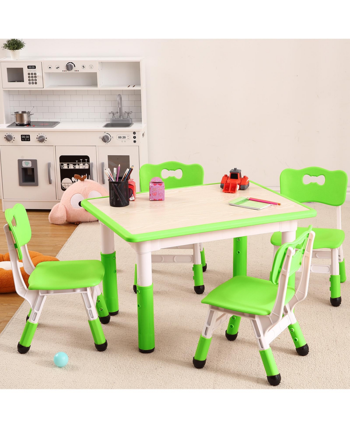 Click here for homfan Adjustable Kids Table and 4 Chairs Set  31.... prices