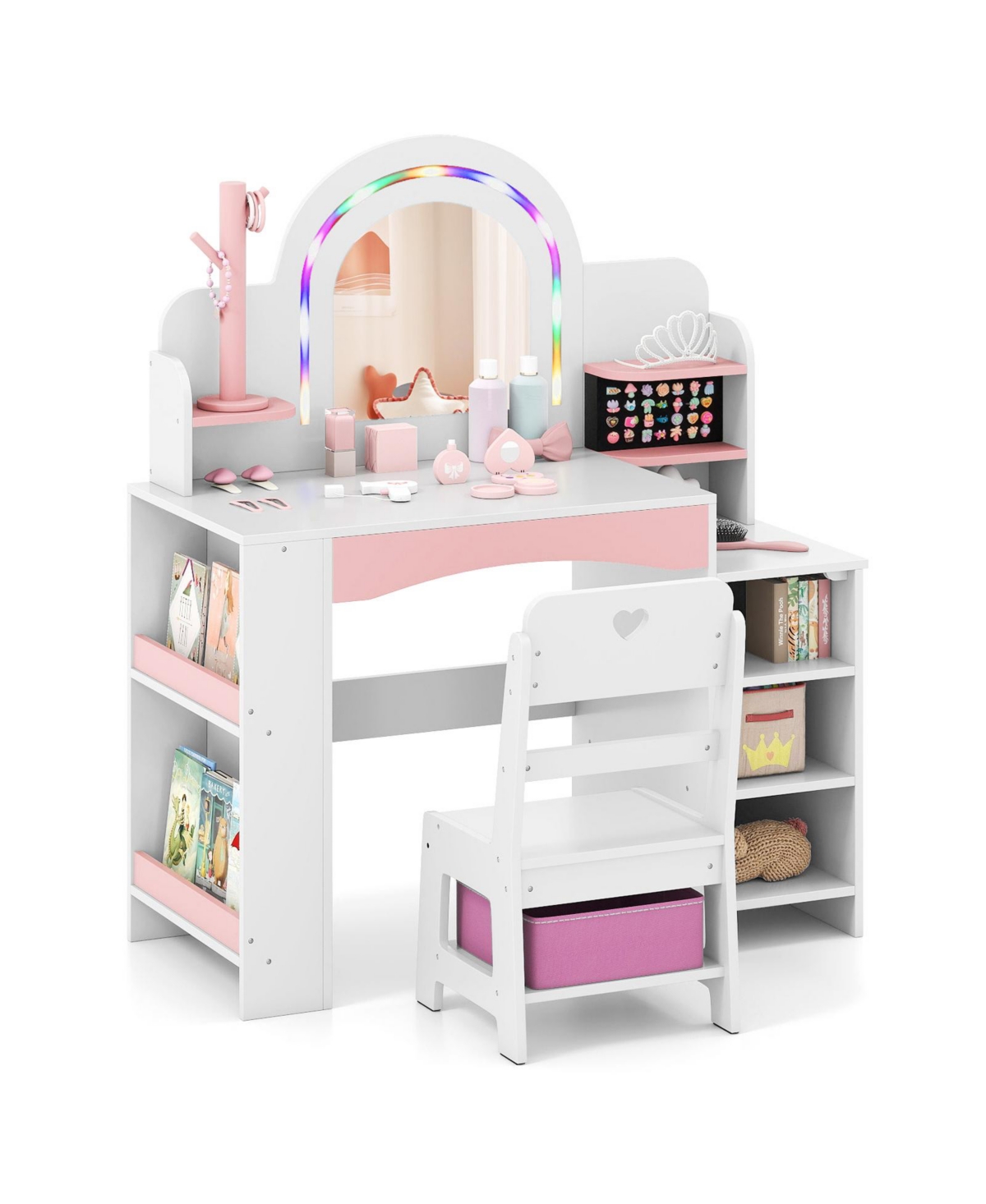 Click here for Slickblue Kids Makeup Vanity Table and Chair Set w... prices