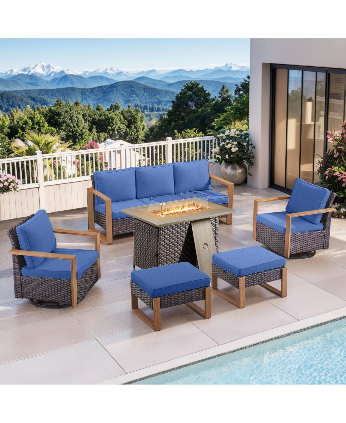 Click here for Pocassy 6 Pieces Patio Furniture Set  Outdoor Wick... prices