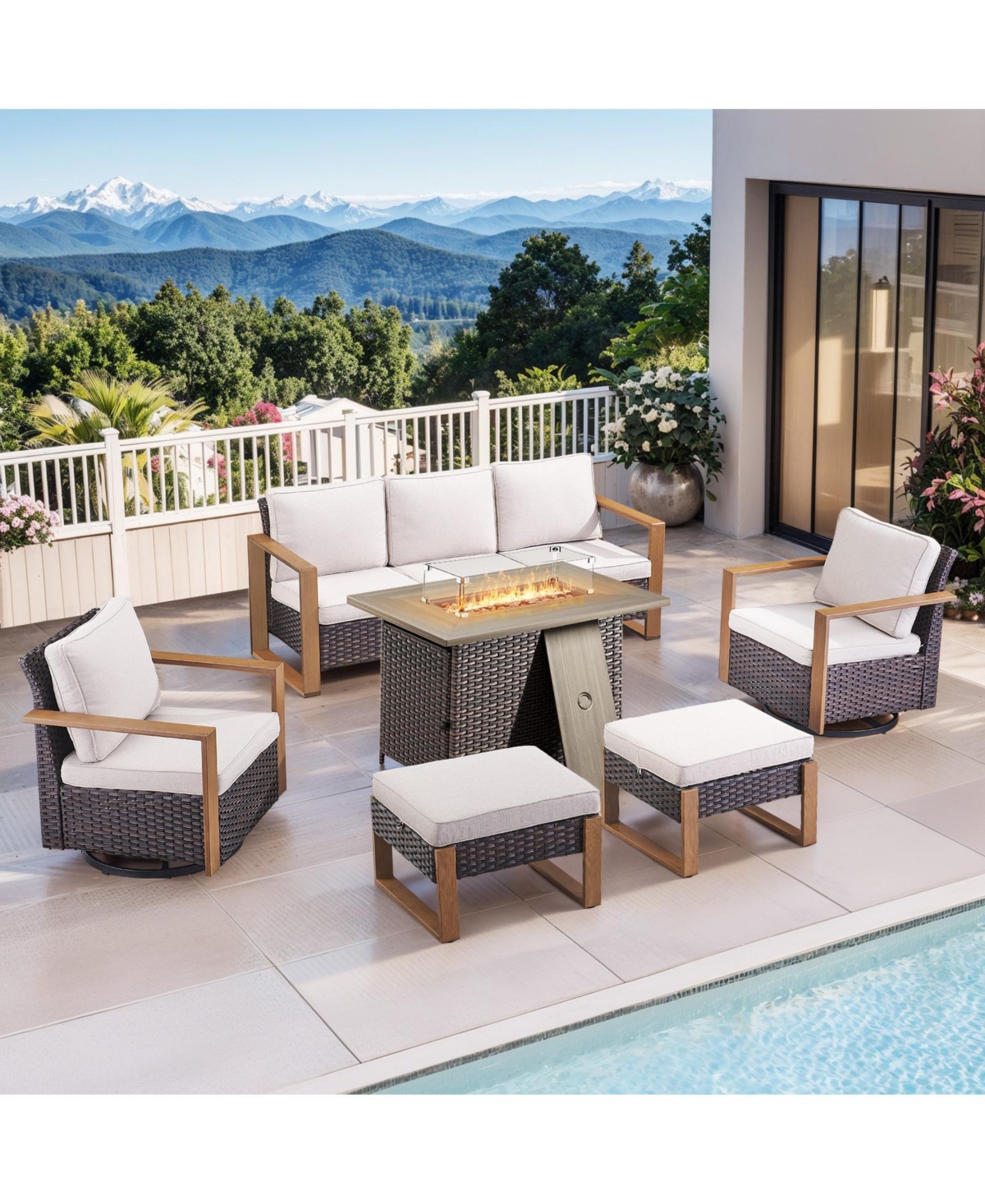 Click here for Pocassy 6 Pieces Patio Furniture Set  Outdoor Wick... prices