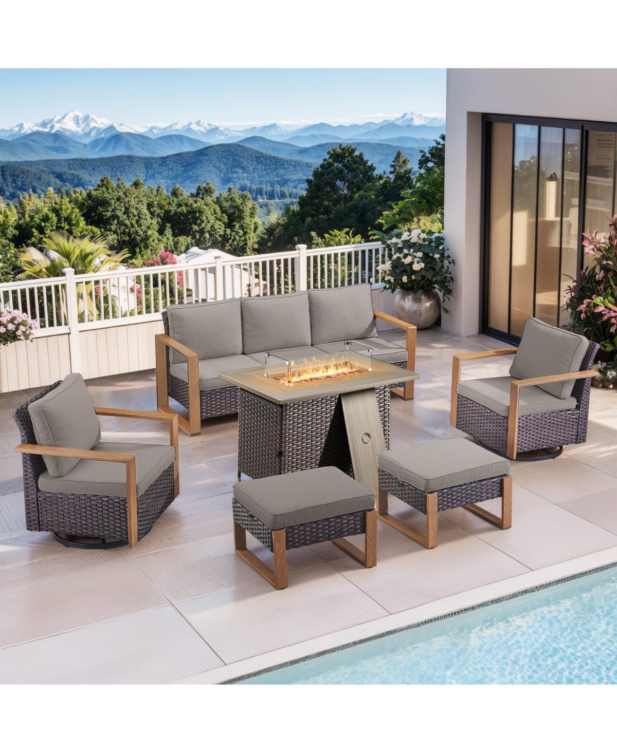 Click here for Pocassy 6 Pieces Patio Furniture Set  Outdoor Wick... prices