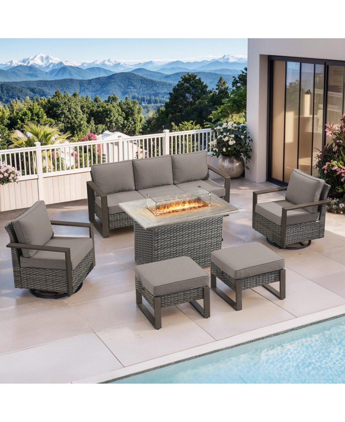 Click here for Pocassy 6 Pieces Patio Furniture Set  Outdoor Wick... prices