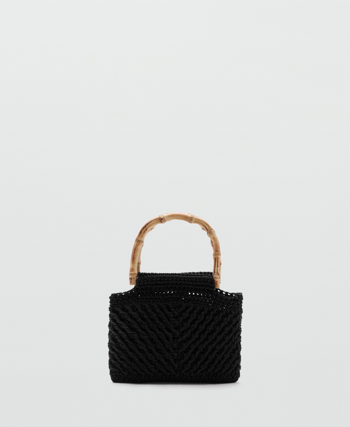 Click here for Mango Womens Bamboo Handle Handbag - Black prices
