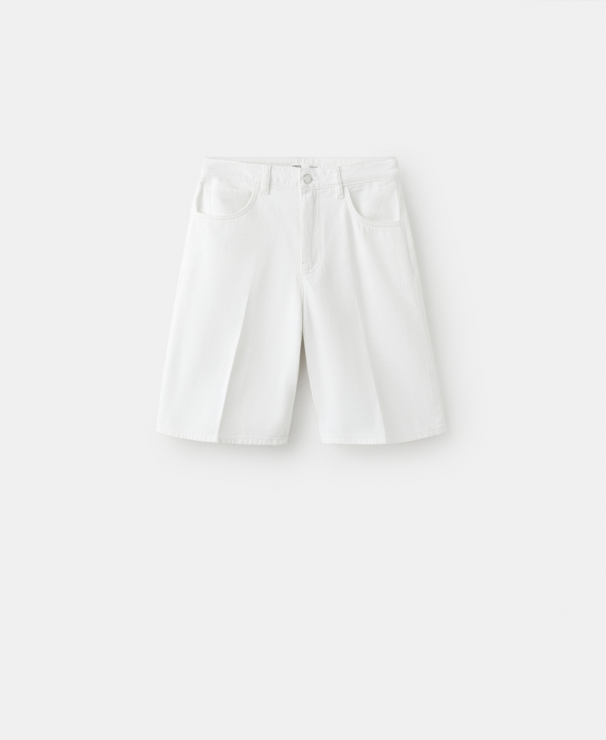 Click here for Mango Womens Straight-Fit Denim Bermuda Shorts - W... prices