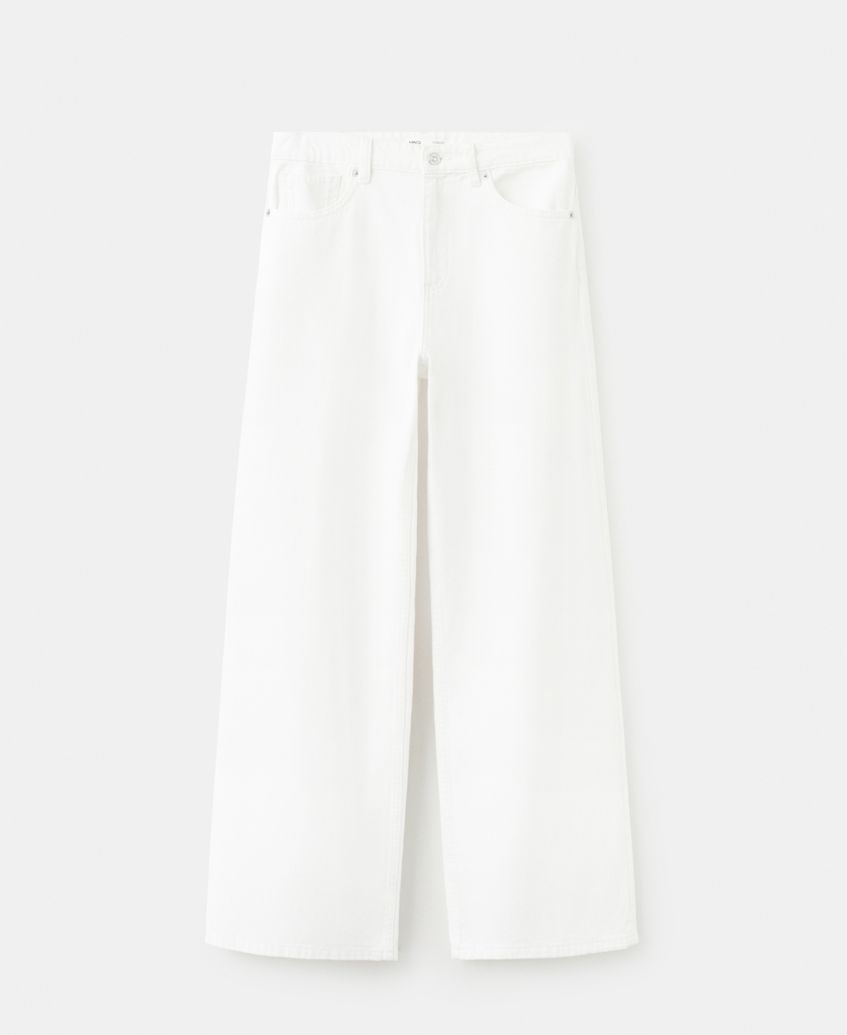 Click here for Mango Womens Low-Rise Wideleg Jeans - White prices