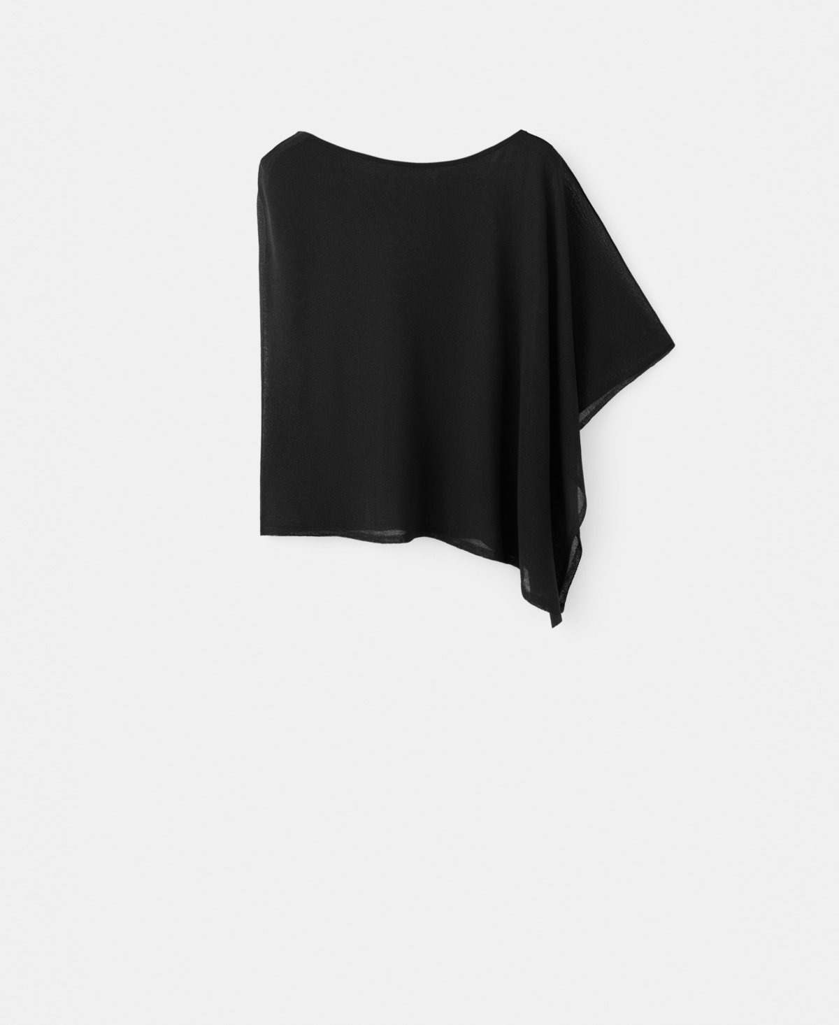 Click here for Mango Womens Asymmetrical Knitted Cape - Black prices