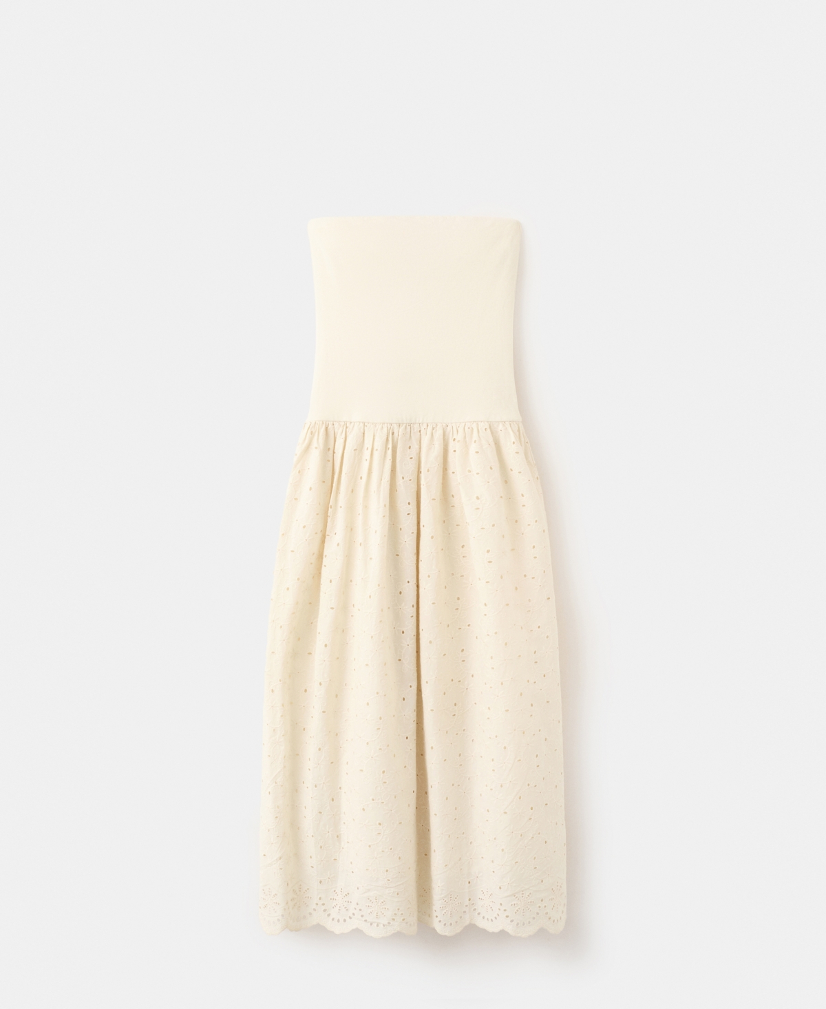 Click here for Mango Womens Openwork Embroidery Strapless Dress -... prices