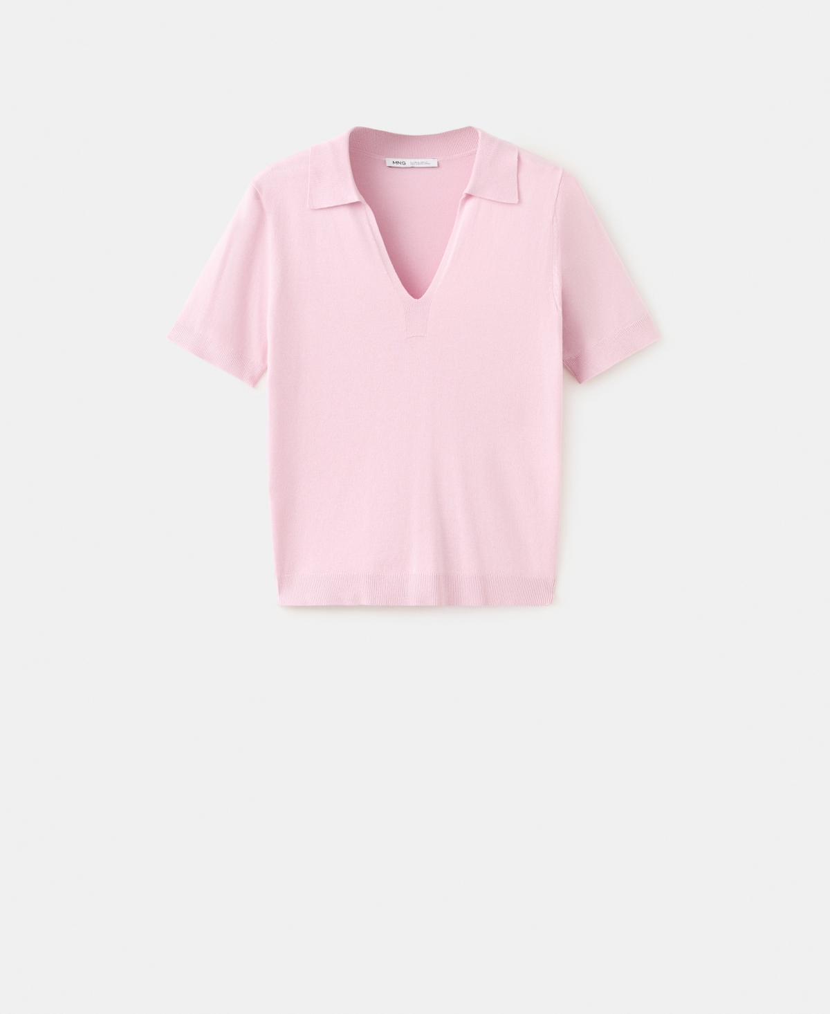 Click here for Mango Womens Fine-Knit Polo Shirt - Pink prices
