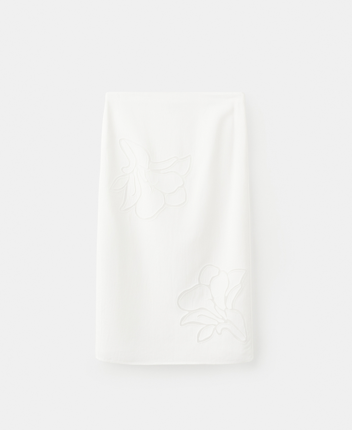 Click here for Mango Womens Floral Embroidered Linen Skirt - Whit... prices