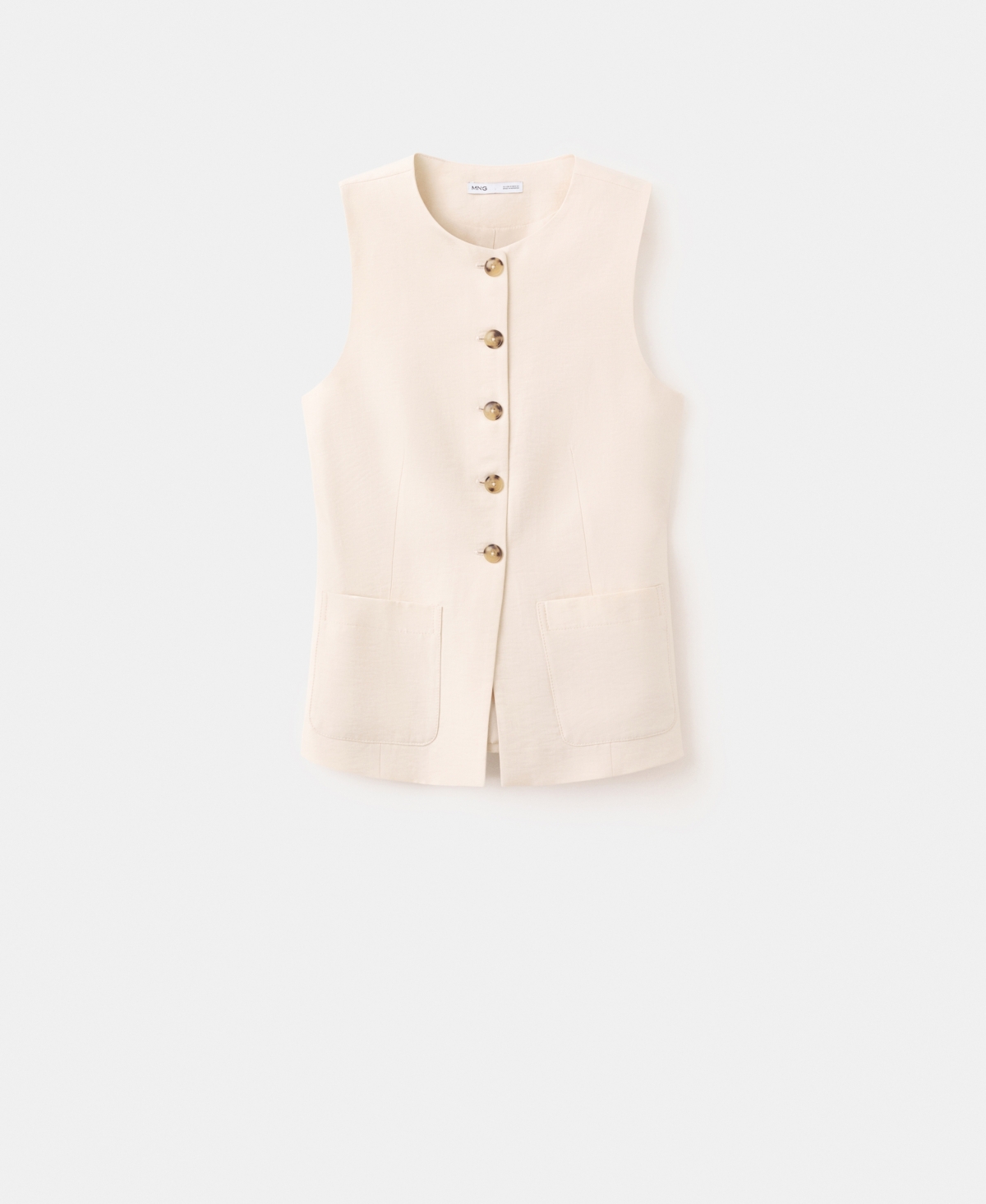 Click here for Mango Womens Buttons And Pockets Vest - Ecru prices