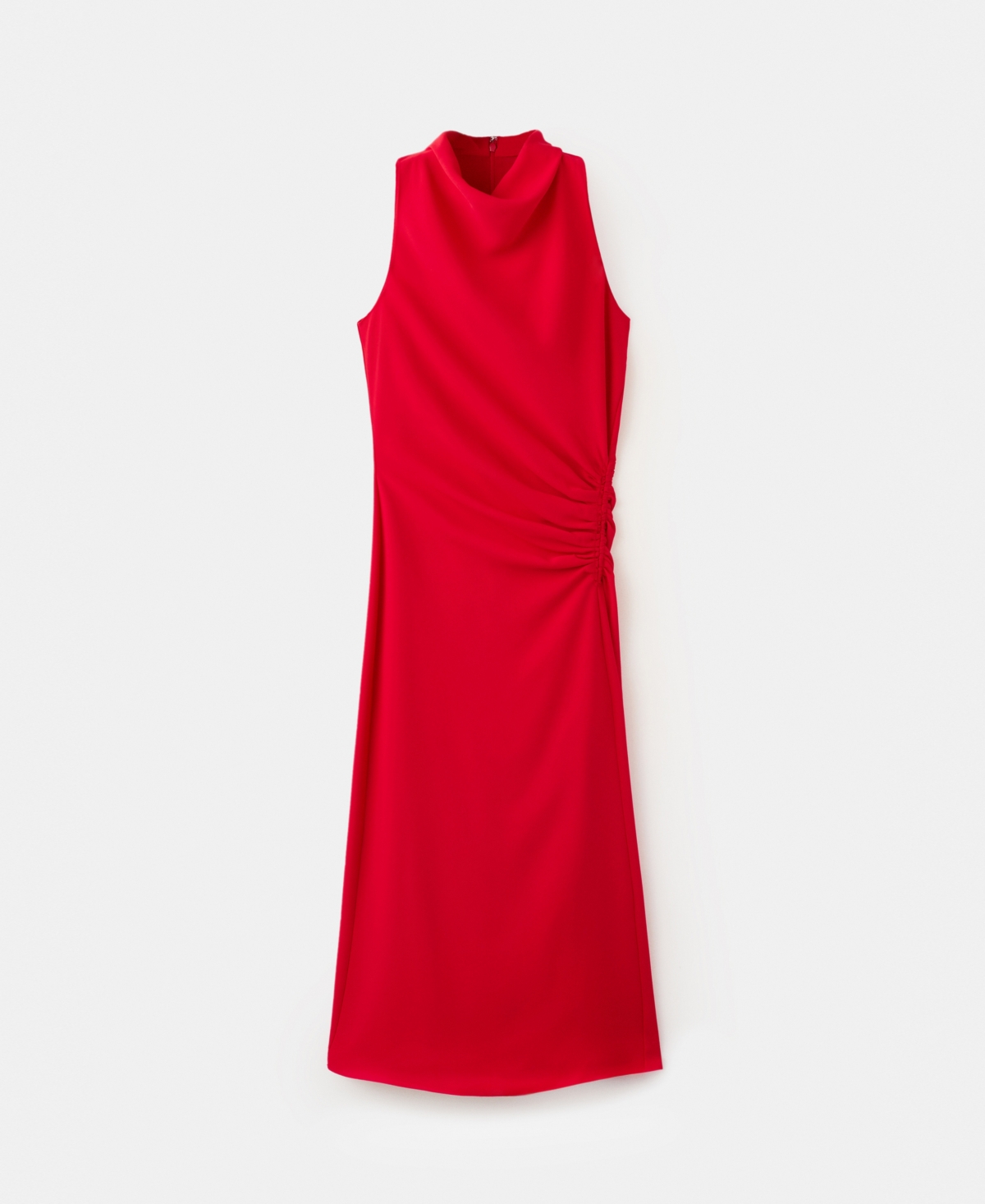 Click here for Mango Womens Draped Neckline Ruched Dress - Red prices
