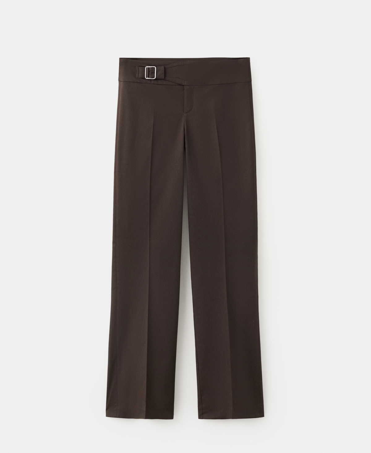 Click here for Mango Womens Belt Straight-Fit Pants - Chocolate prices