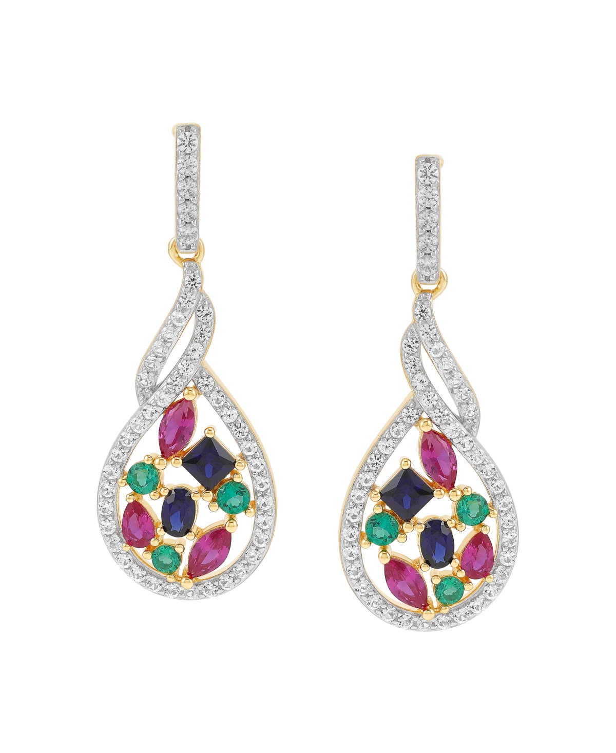 Click here for Macys Multi-Gemstone (1-8/15 ct. t.w.) Earrings in... prices