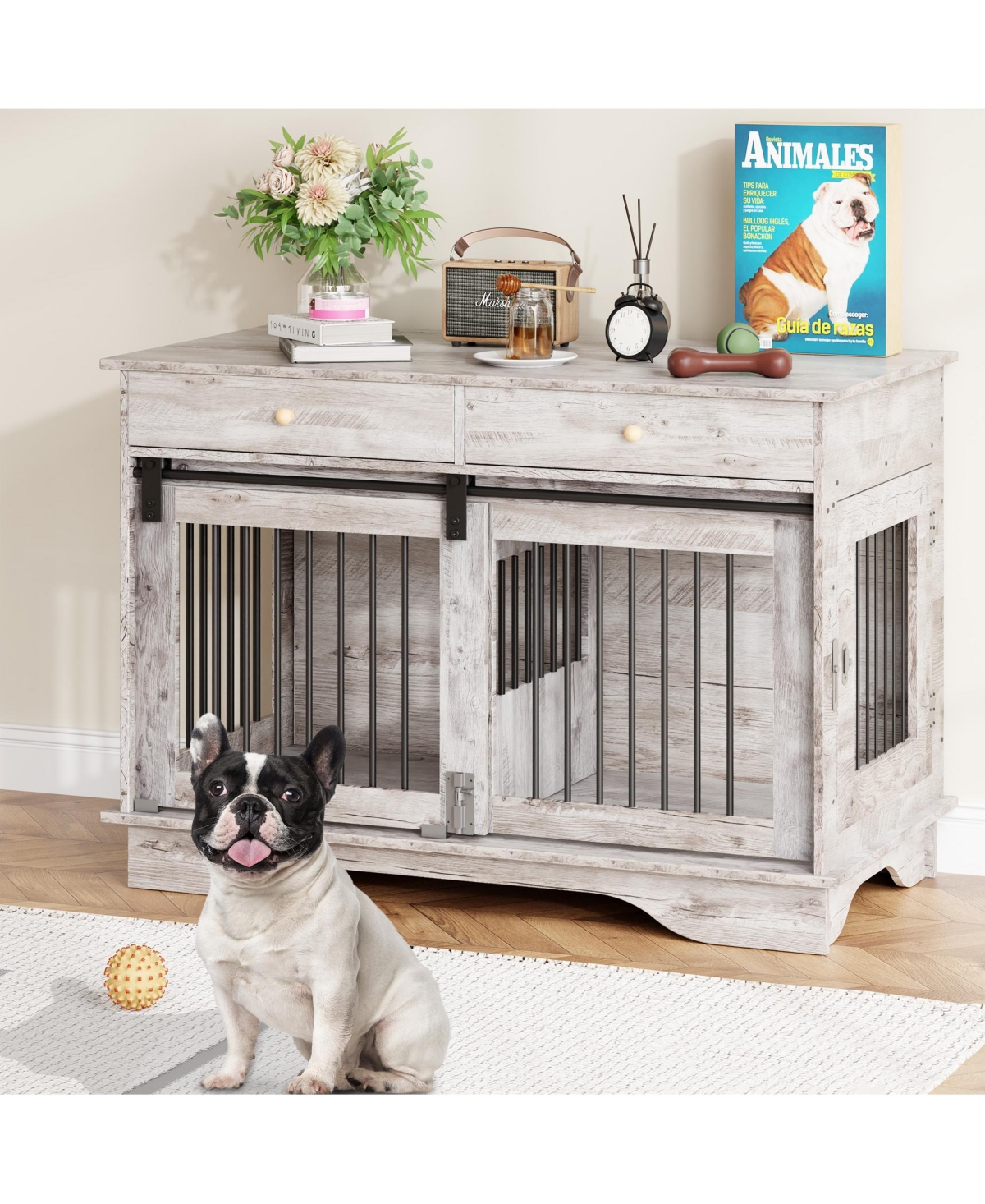 Click here for homfan Dog Crate Furniture  Dog Kennel with Storag... prices