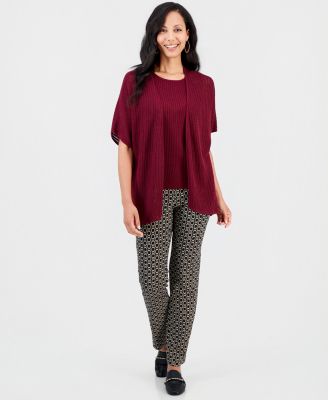 Click here for Jm Collection Womens Pointelle Open Front Cardigan... prices