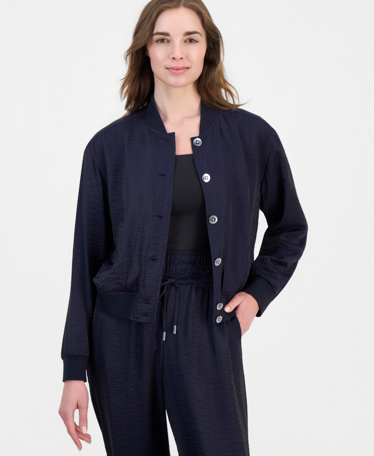 Click here for Nautica Womens Wave Bomber - Blue prices