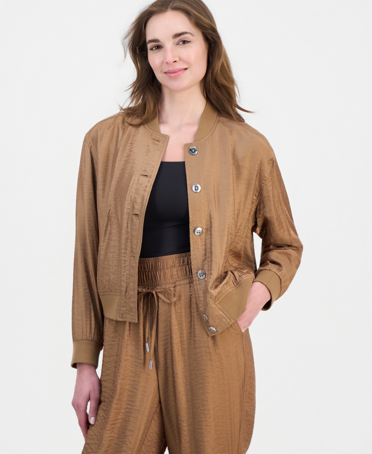 Click here for Nautica Womens Wave Bomber - Brown prices