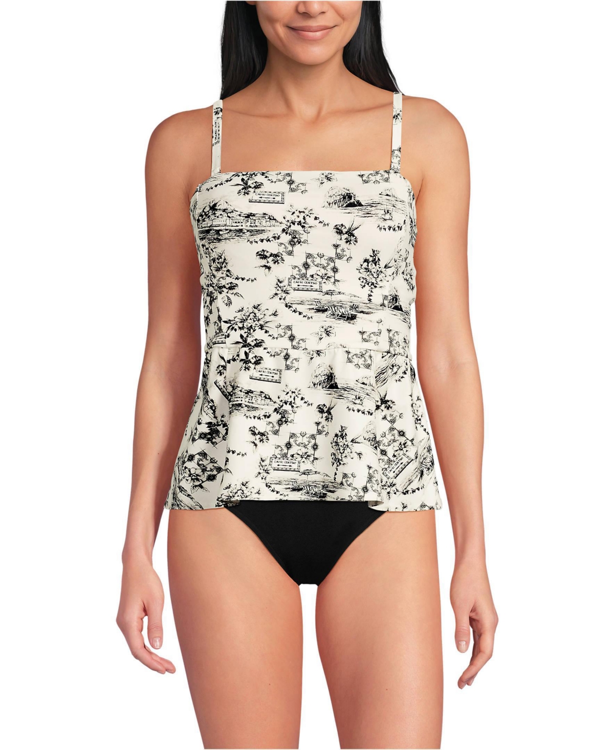 Click here for Lands End Womens Sculpting Waveshaper Peplum Swim... prices