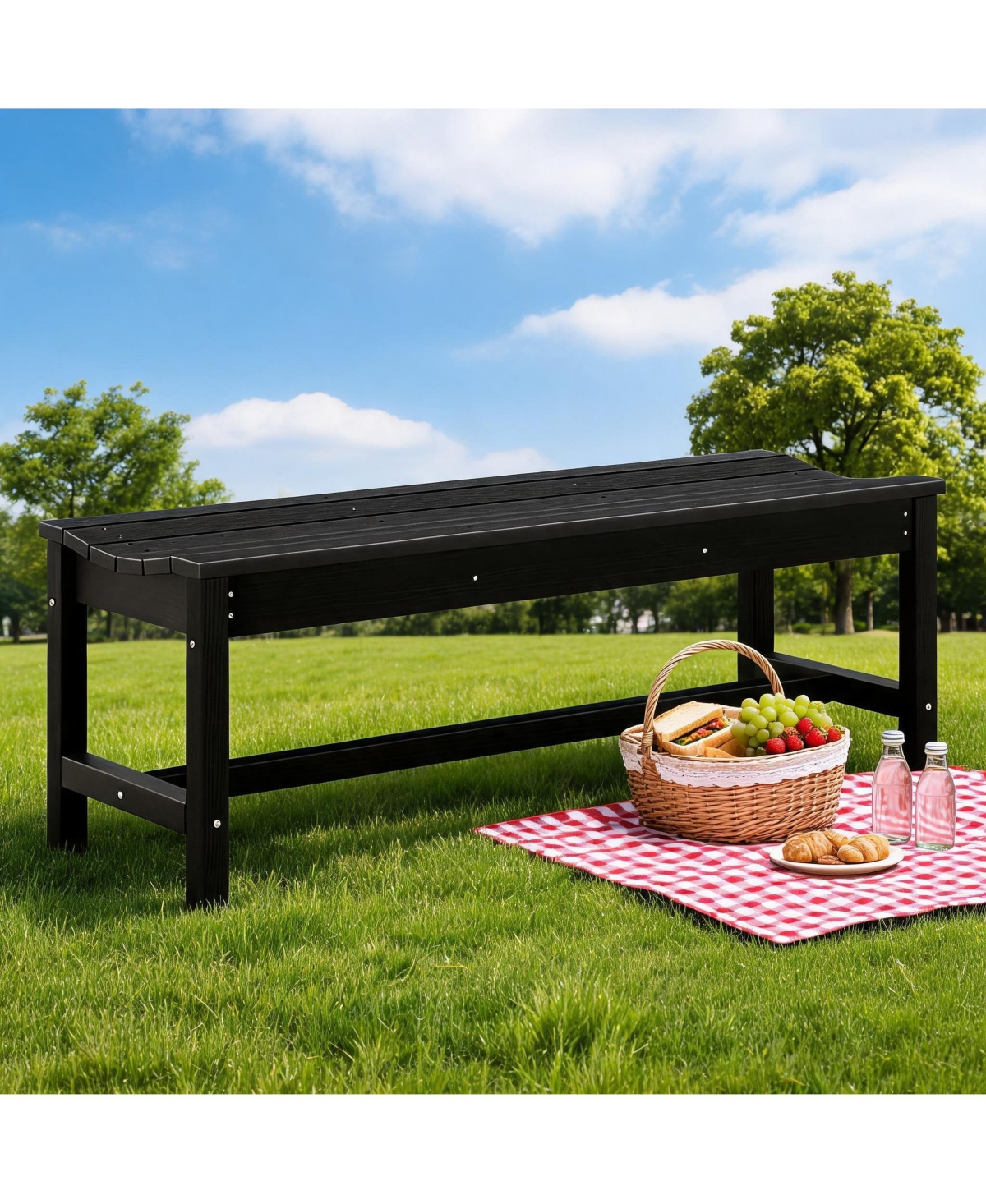 Click here for homfan Outdoor Bench with Curved Seating - Hdpe 2-... prices