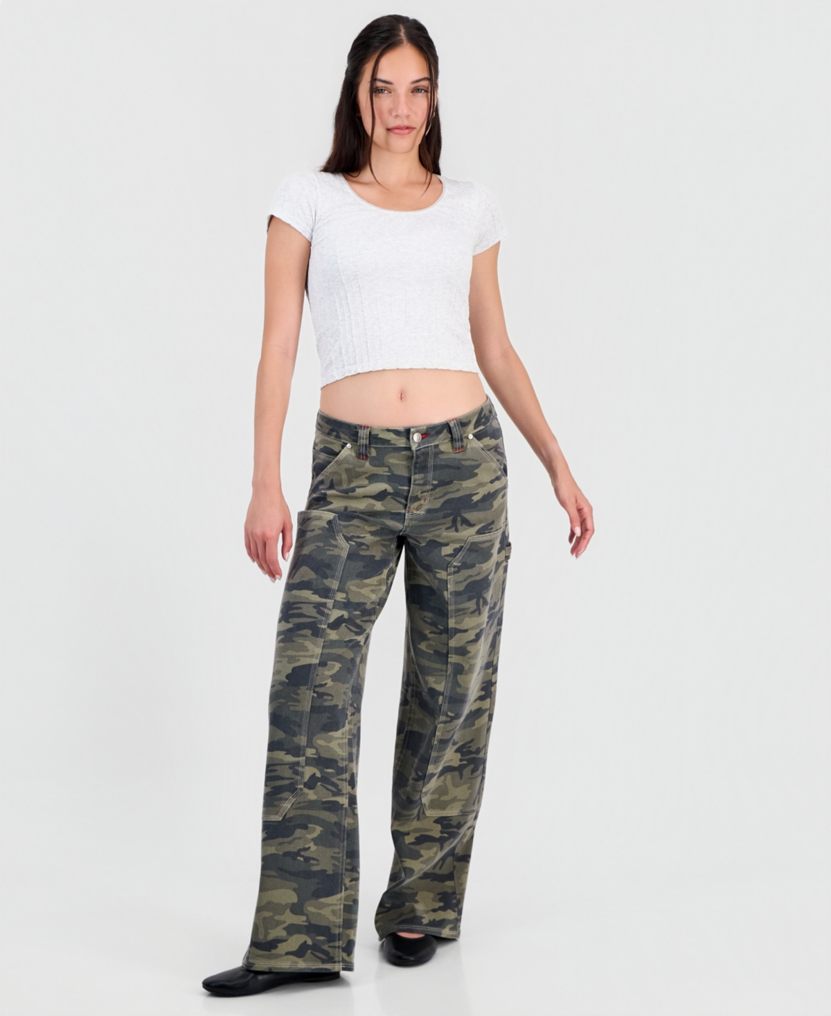 Click here for Madden Girl Juniors High-Rise Ultra 90s Wide-Leg C... prices