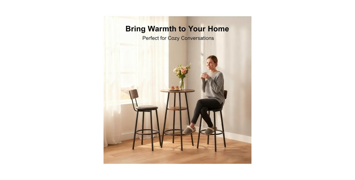 Click here for Flynama 3-Piece Round Bar Table Set with 2-Tier St... prices