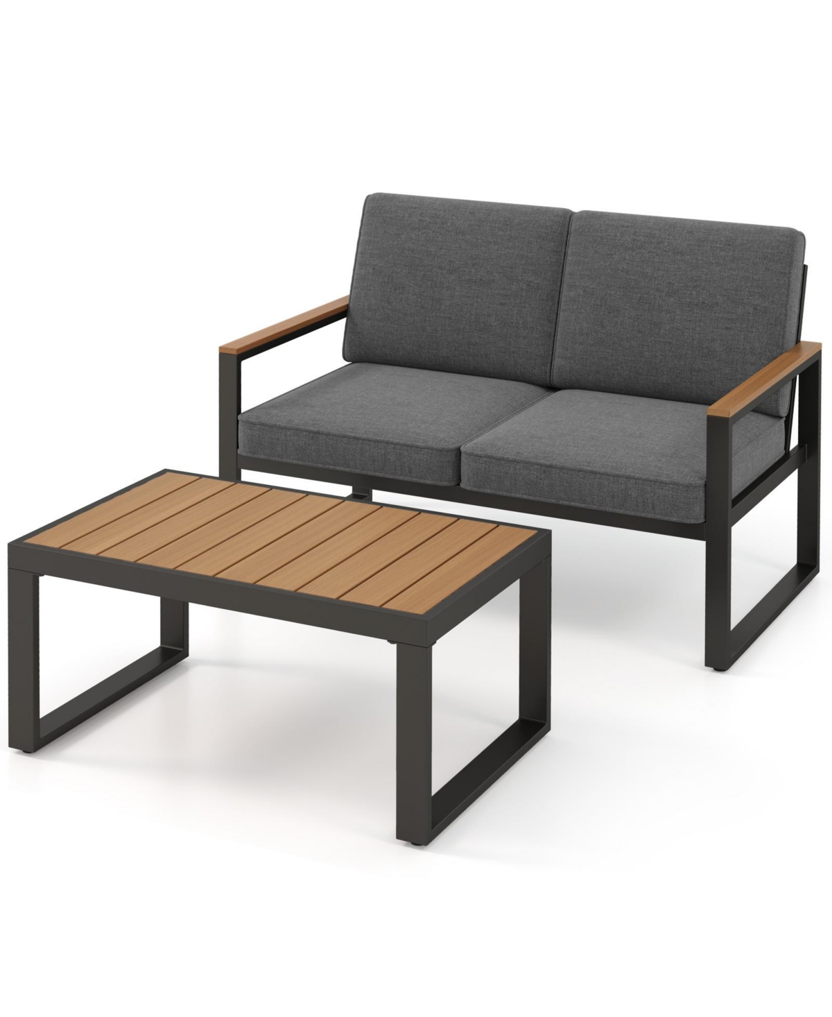 Click here for Sugift 2-Piece Aluminum Patio Loveseat Set with Wo... prices