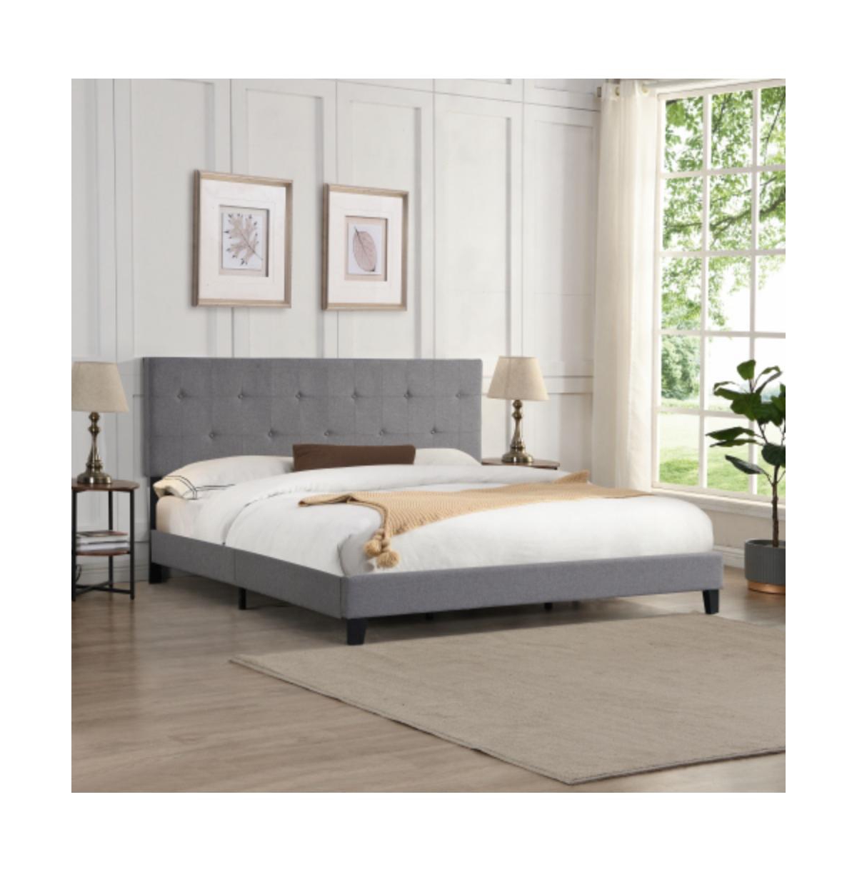 Click here for Lucky One King Size Upholstered Platform Bed Frame... prices