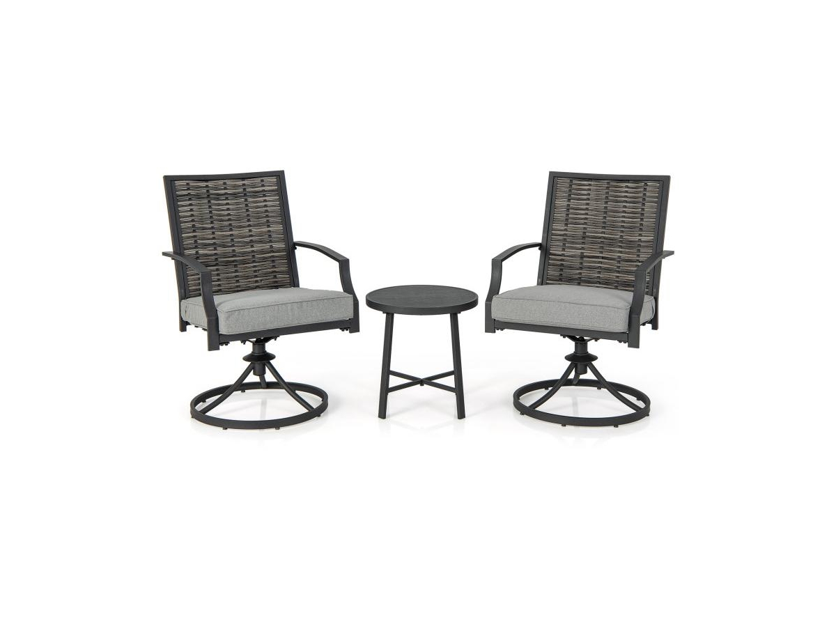 Click here for Mondawe 3 Piece Patio Swivel Chair Set with Soft S... prices