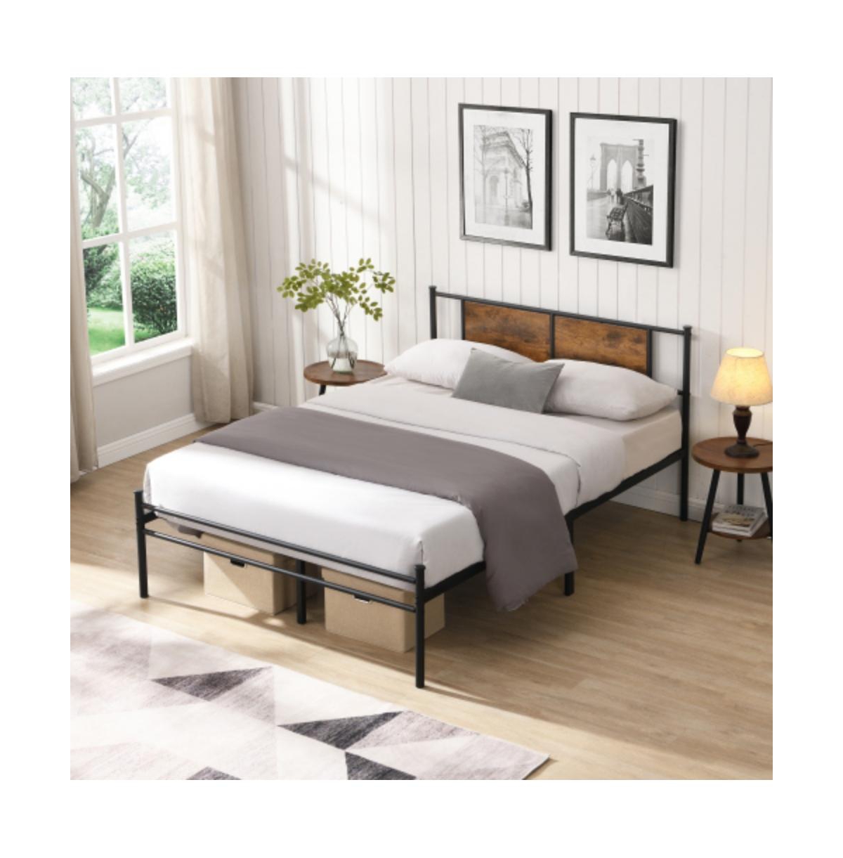 Click here for Lucky One Queen Size Steel Platform Bed Frame with... prices
