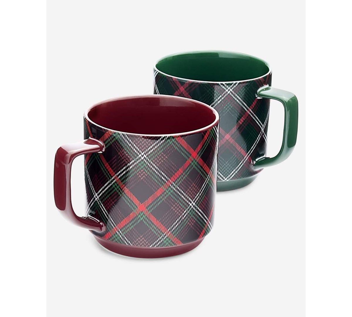 Click here for Macys The Cellar Ceramic Plaid Mugs  Set of 2  Mac... prices