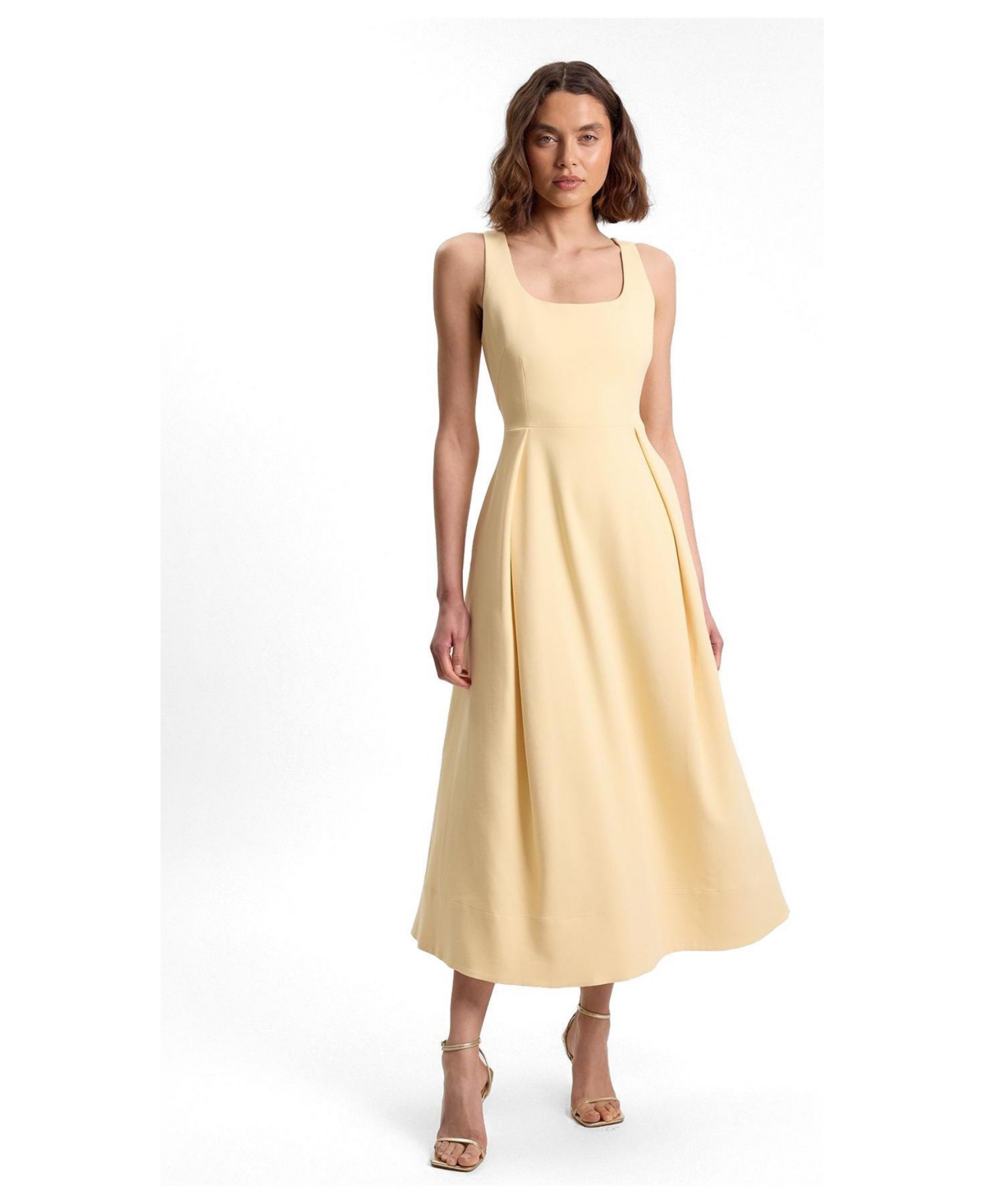 Click here for Karen Millen Womens Full Skirt Midi Dress - Yellow prices