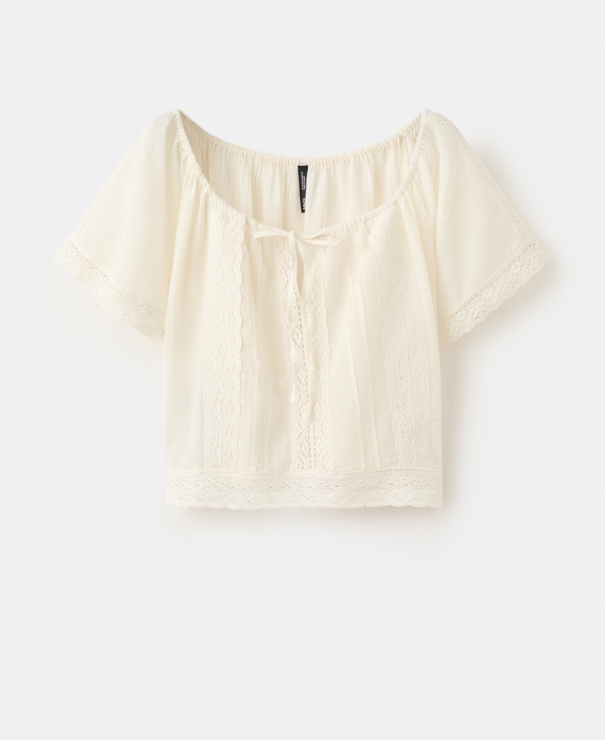 Click here for Mango Womens Cotton Lace Blouse - Ecru prices