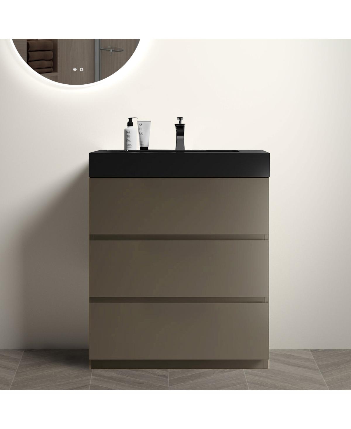 Click here for Sillysis Contemporary Bathroom Vanity with Black S... prices