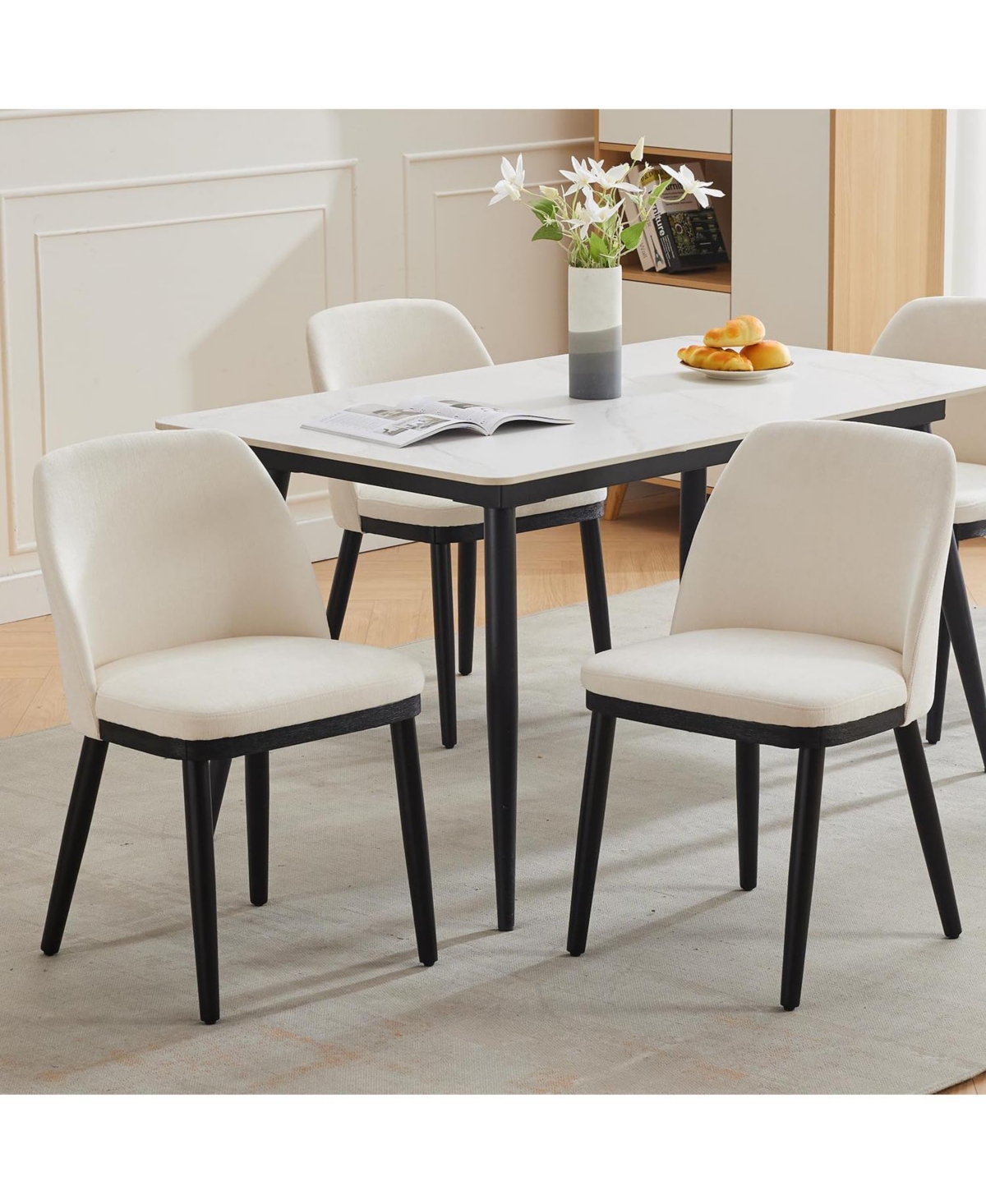 Click here for homfan Set of 2 Dining Chairs  Linen Upholstered C... prices